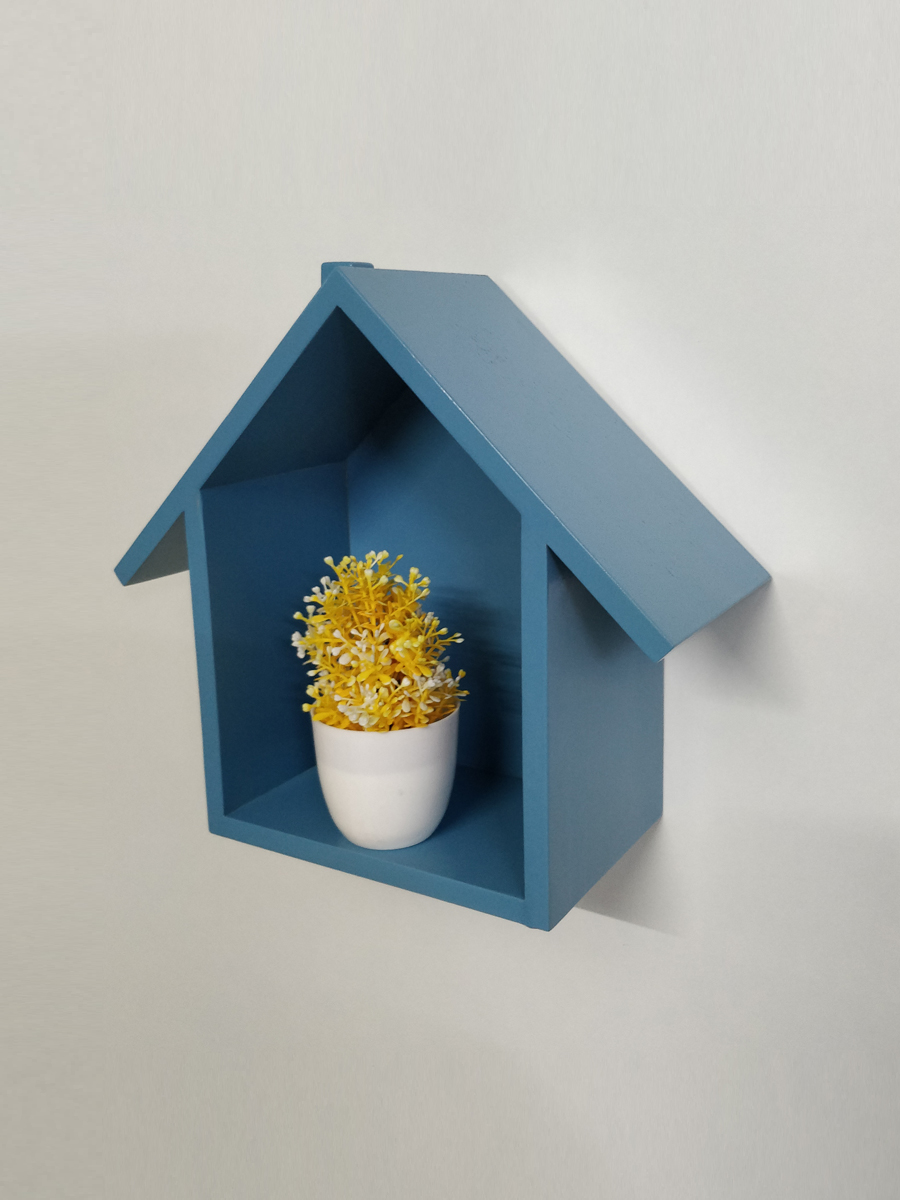 Wooden Wall Shelf House-shaped - Ornate