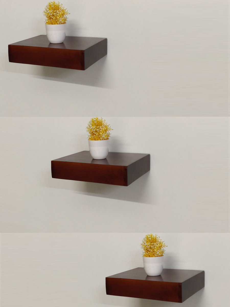 Wooden Cube Wall Shelf - Ornate